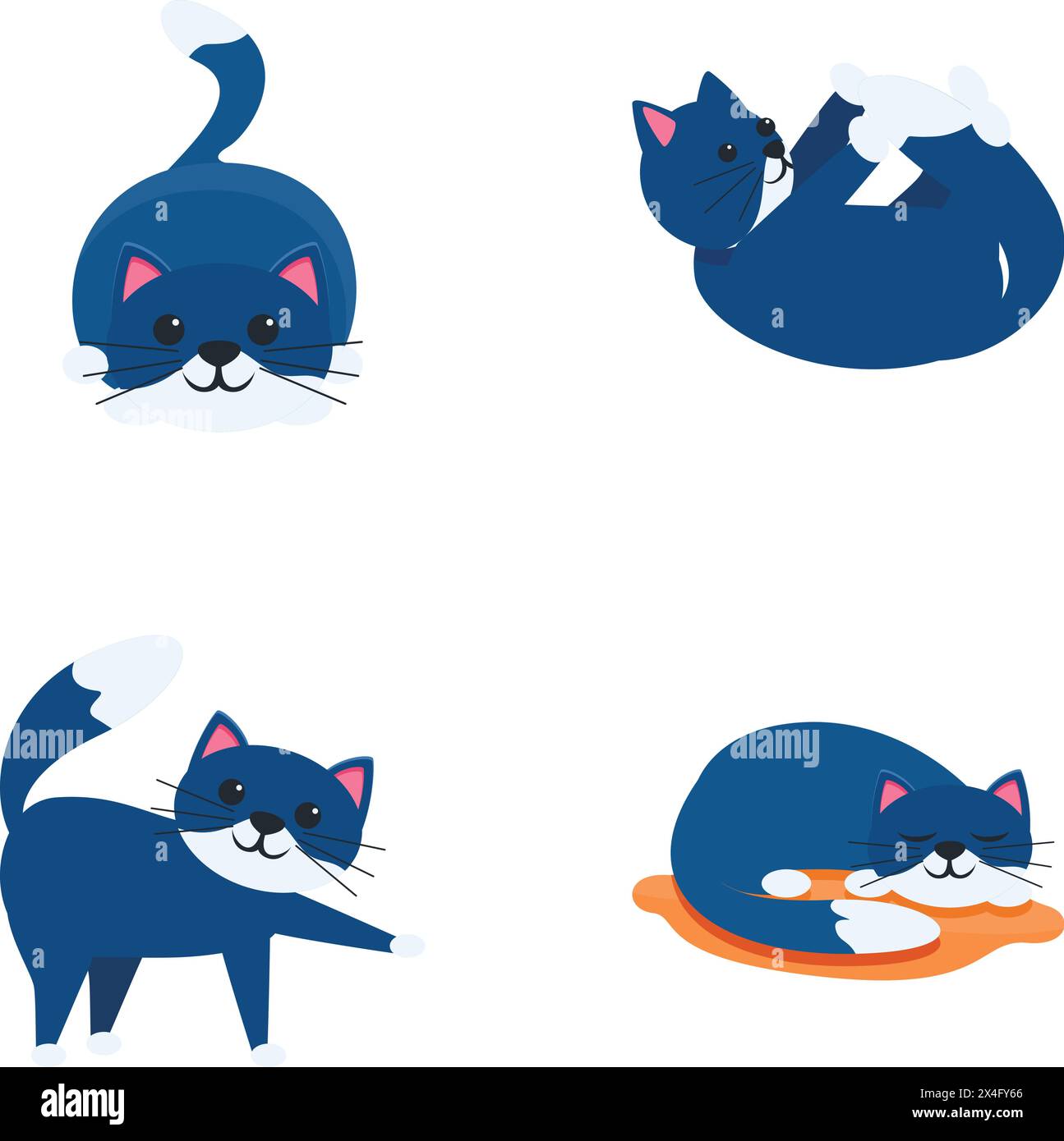 Cat lounging white background Stock Vector Images - Alamy
