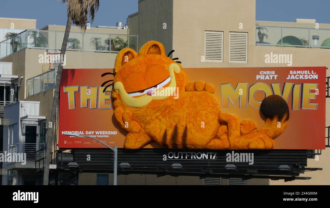 Los Angeles, California, USA 2nd May 2024 The Garfield Movie Billboard ...
