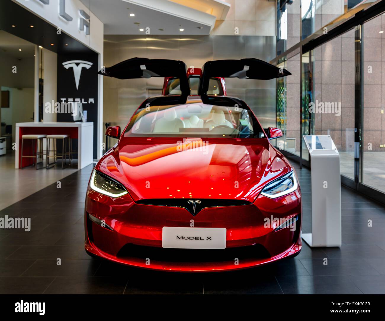 Tesla Model X in a showroom in Taipei Taiwan on 3 May 2024 Stock Photo ...