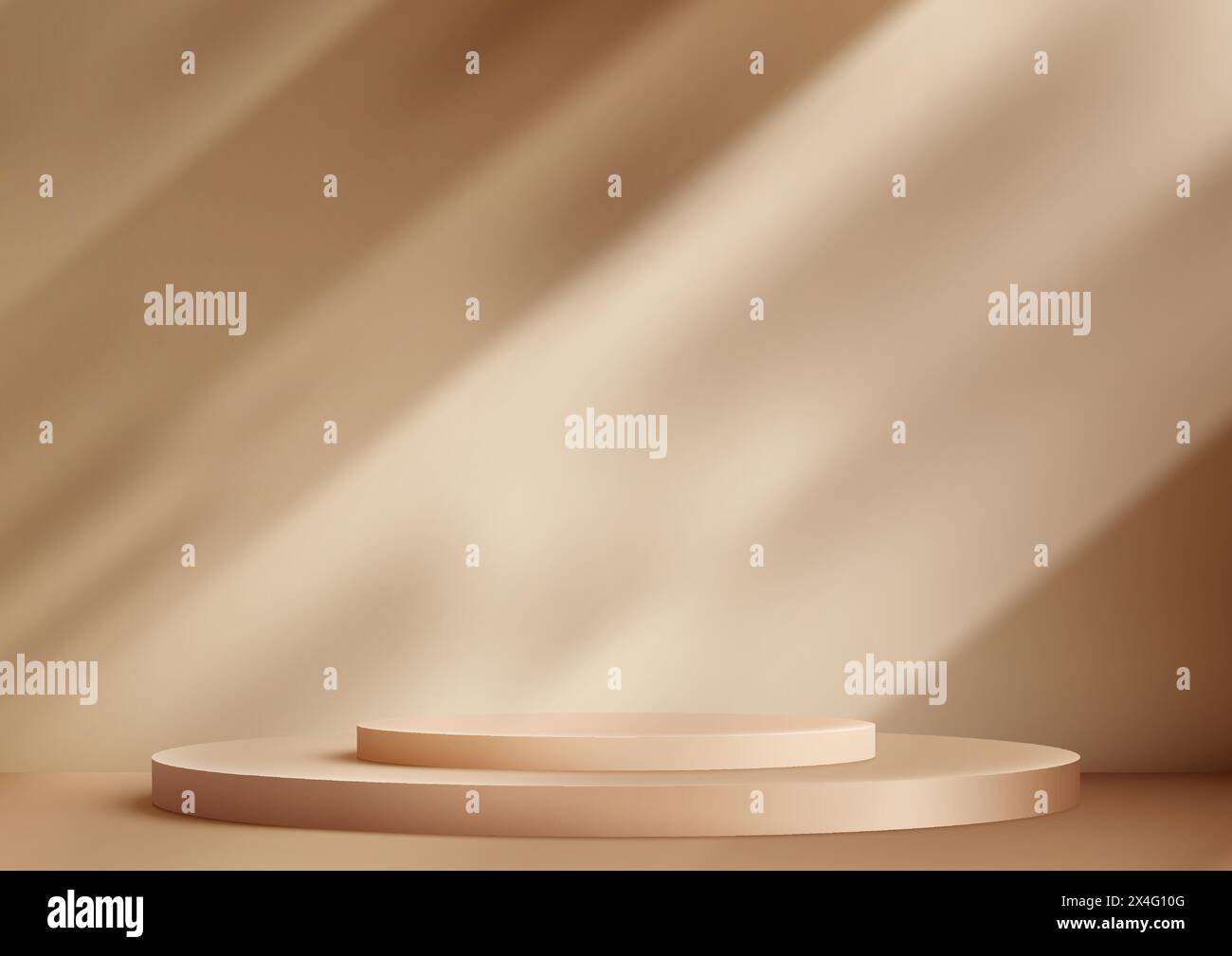 3D beige podium with a shadow sits on a beige background, modern ...