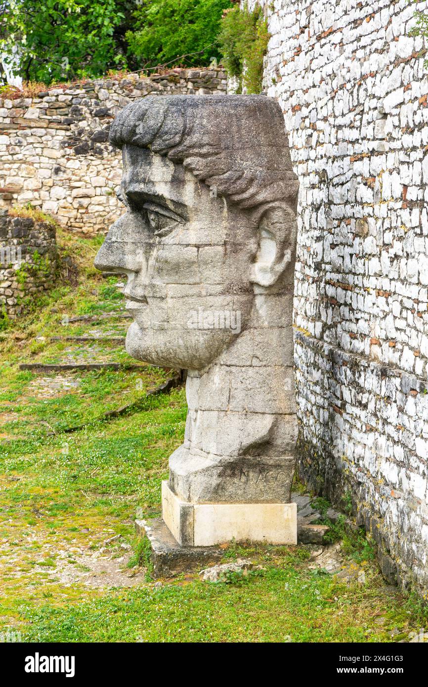 Giant sculpture head of Roman emperor Constantine the First (272-337 AD ...
