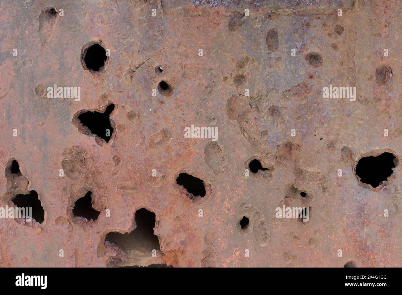 Closeup of shrapnel holes on a Finnish tank from the Second World War ...