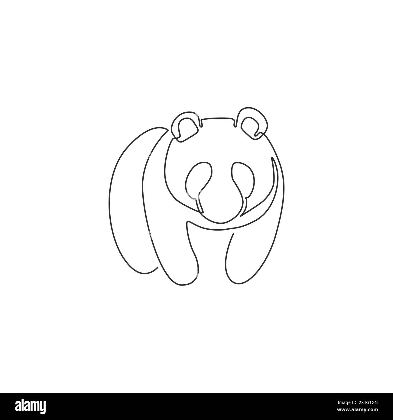 One single line drawing of cute panda for company logo identity ...
