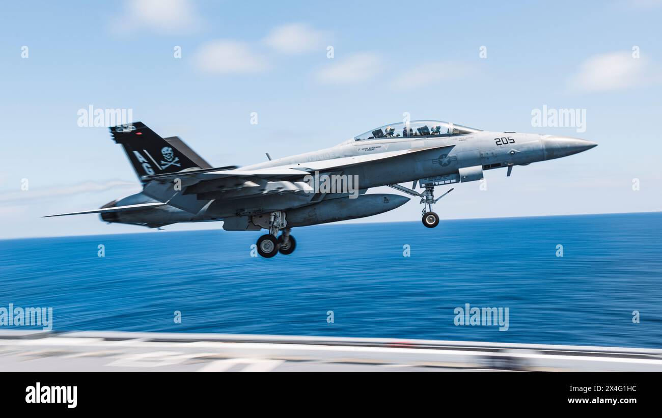 An F/A-18F Super Hornet attached to Strike Fighter Squadron (VFA) 103 ...