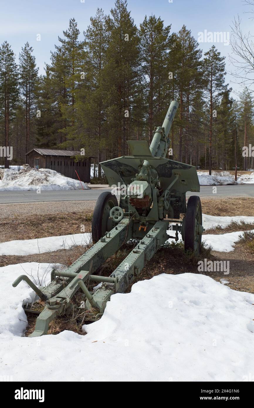 Old Finnish artillery cannon from the Second World War Stock Photo - Alamy