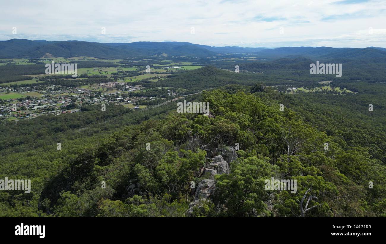 Aerial green hills forest trees hi-res stock photography and images - Alamy