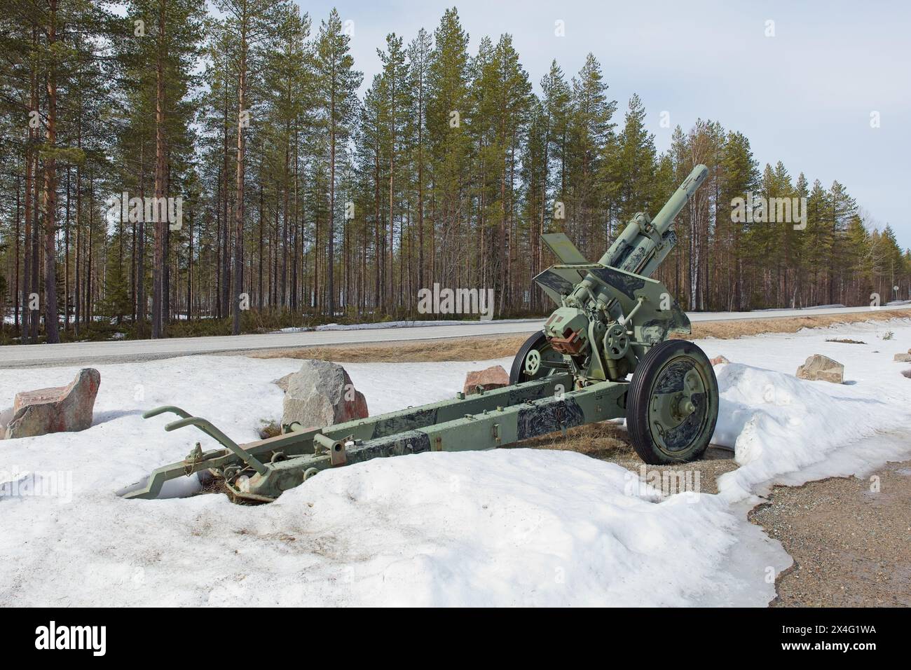 Old Finnish artillery cannon from the Second World War Stock Photo - Alamy