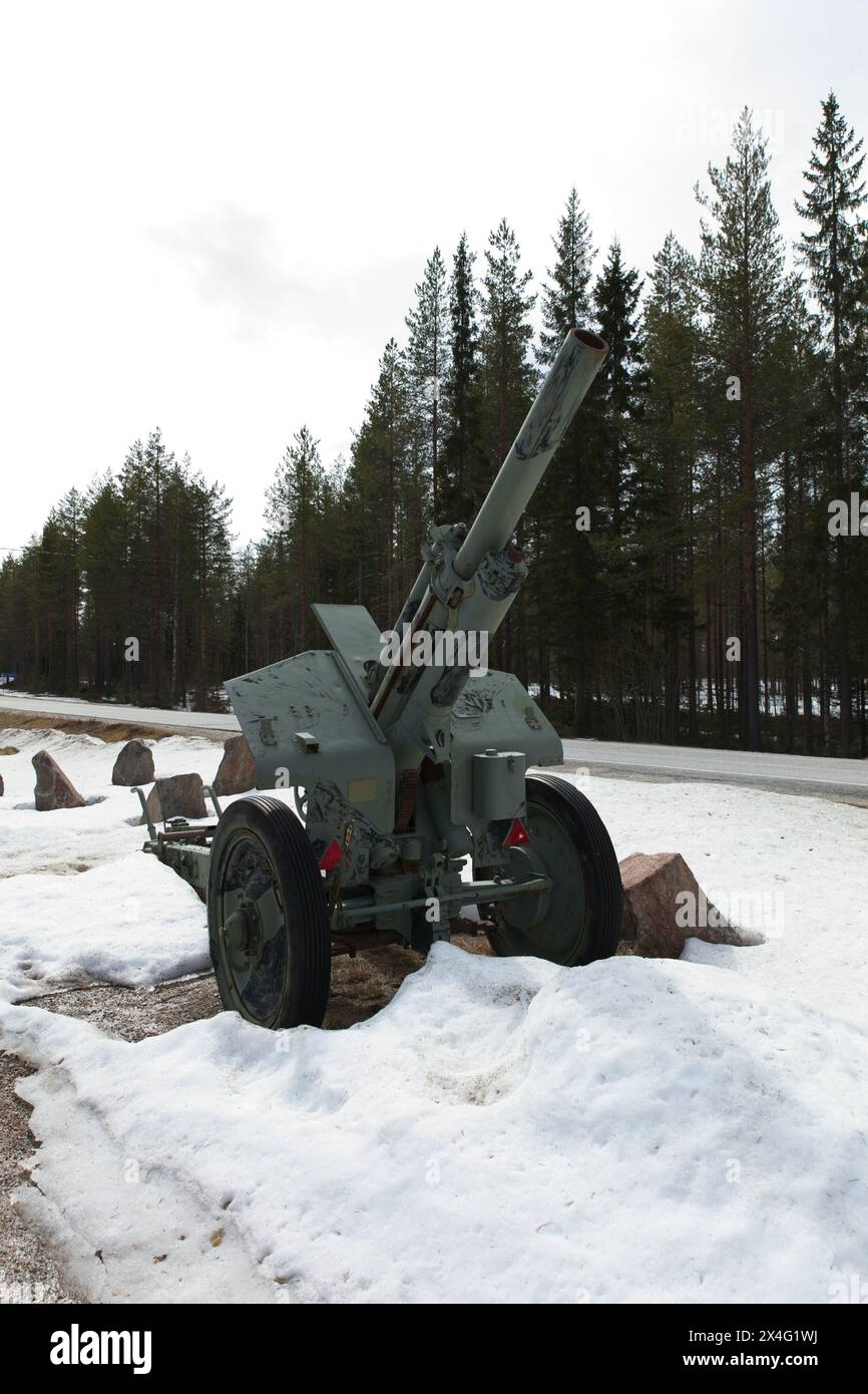 Old Finnish artillery cannon from the Second World War Stock Photo - Alamy