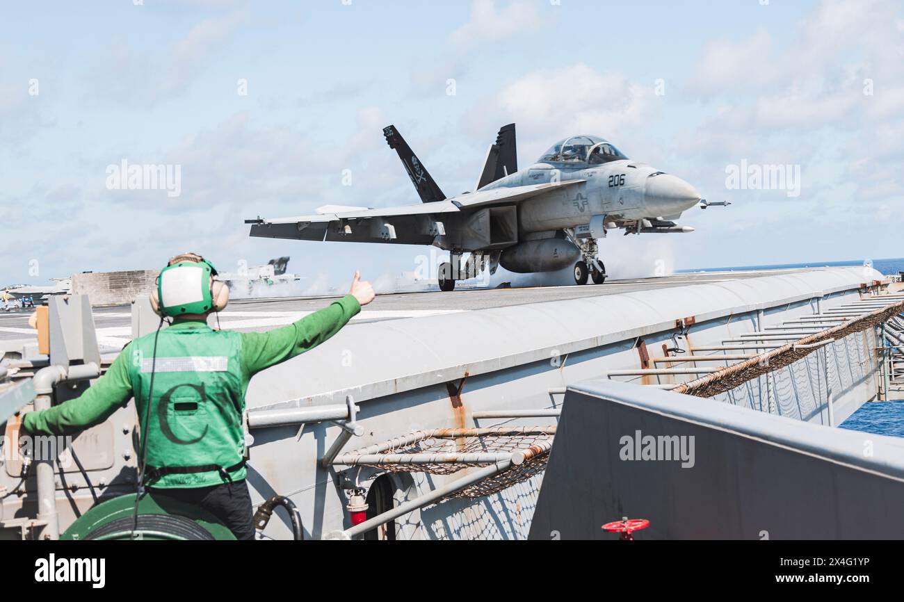 Aviation Boatswain’s Mate Equipment (Launch/Recovery) Airman Tyler Cardamone, from Peak ...
