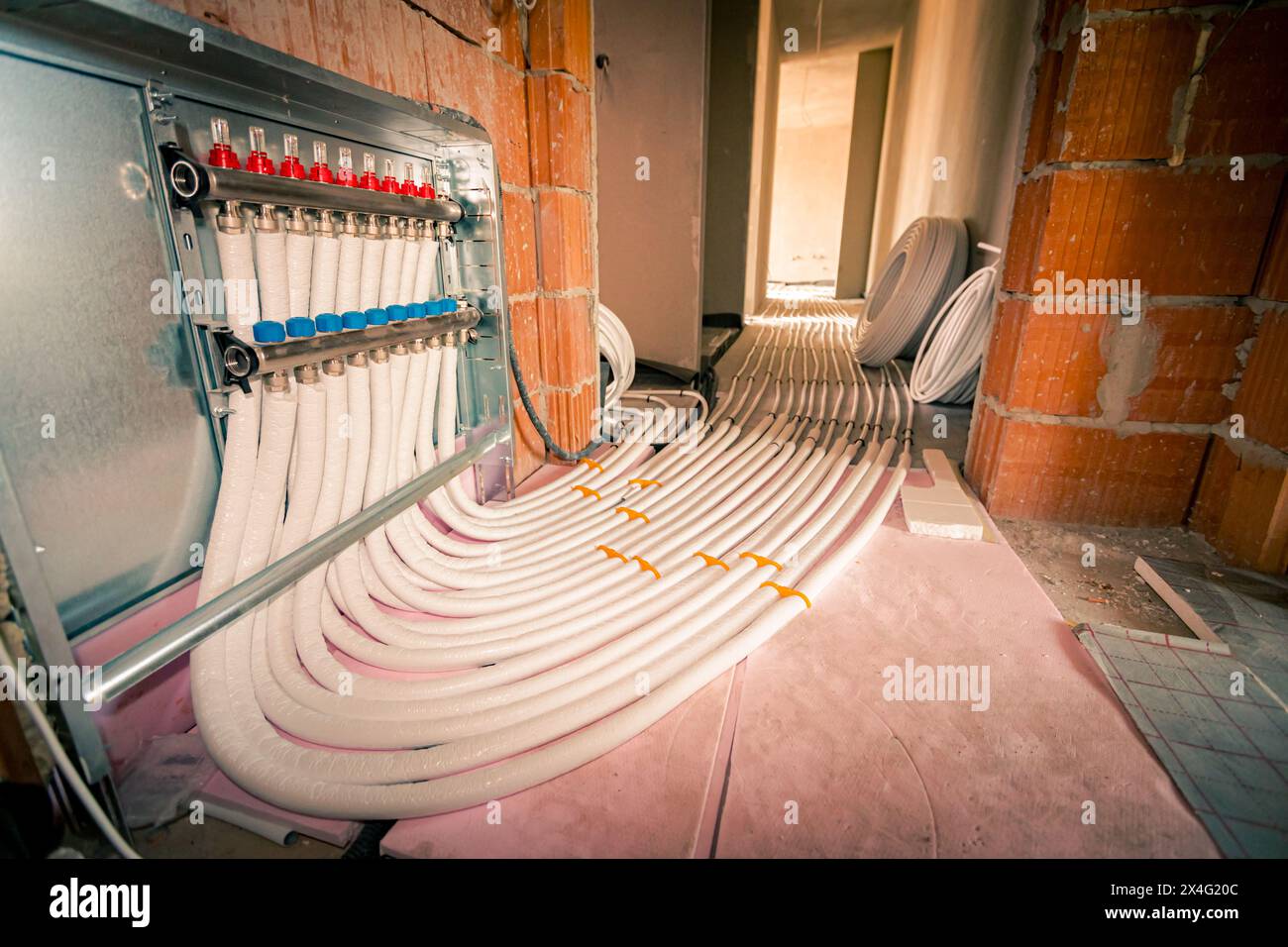 New brass distribution system manifold valves mounted for central ...