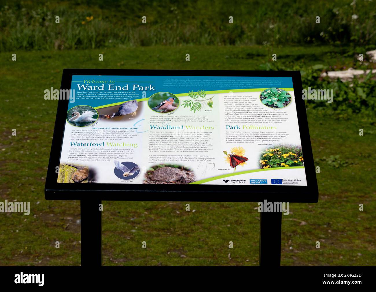 Ward End Park information board, Birmingham, West Midlands, England, UK ...