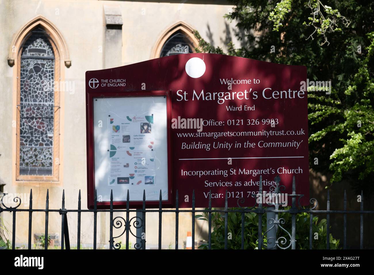 St. Margaret`s Centre board, Ward End, Birmingham, West Midlands ...