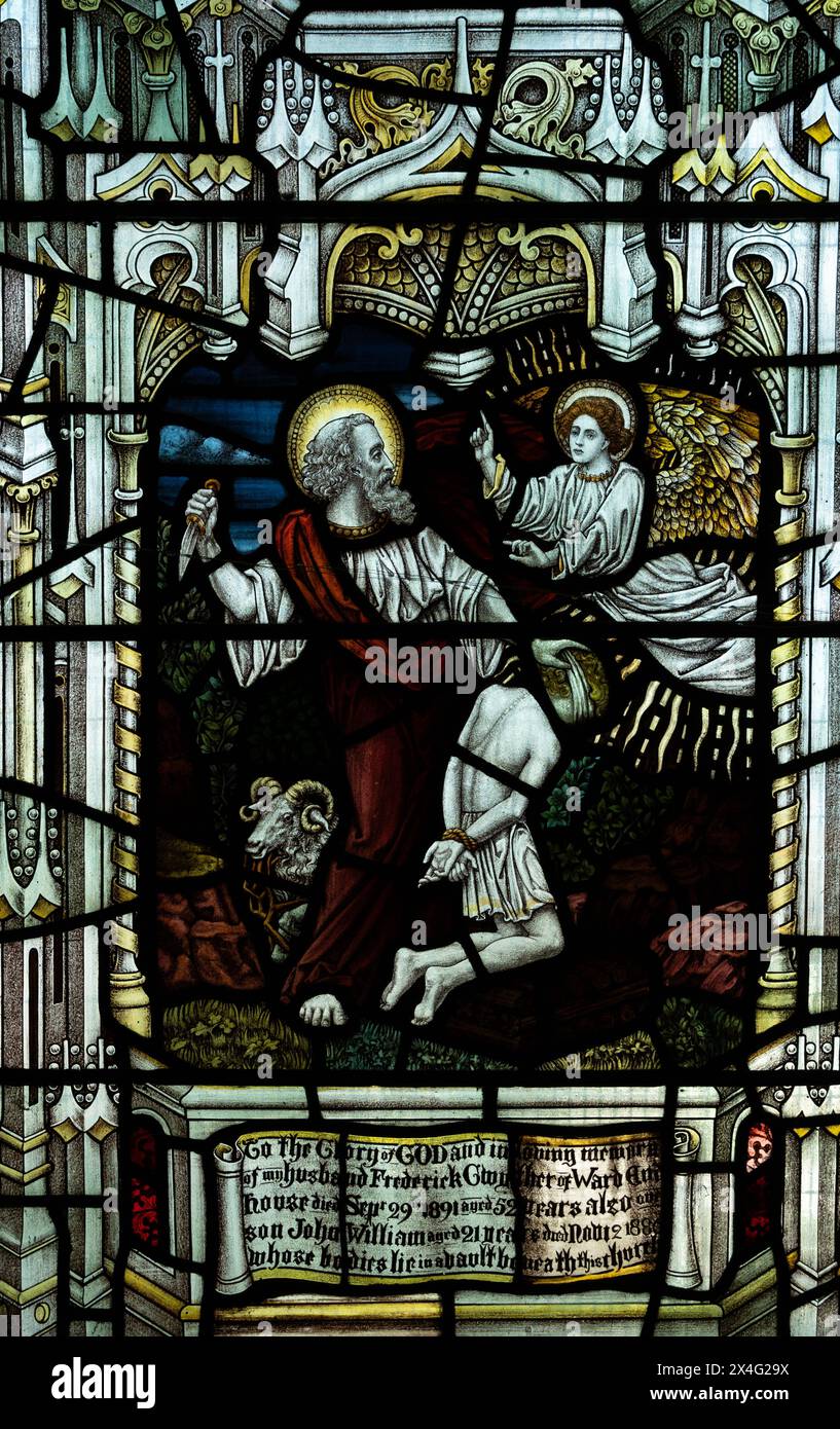 Sacrifice of Isaac stained glass, St. Margaret`s Church, Ward End ...