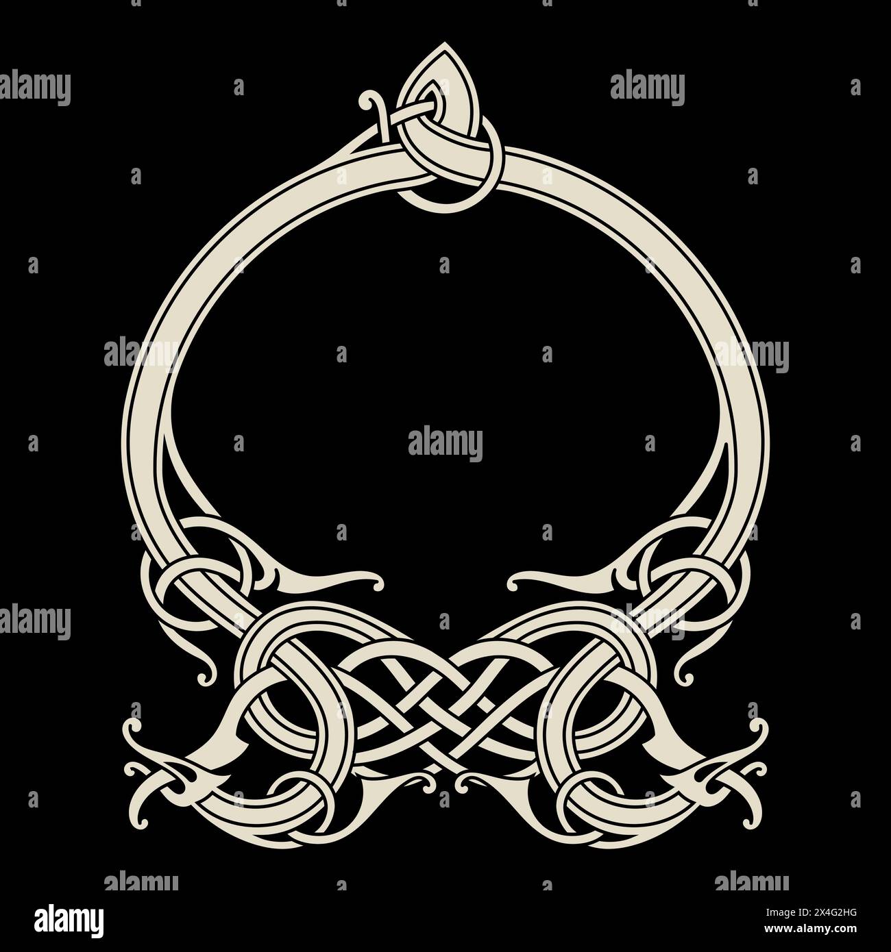 Viking Scandinavian design. Ancient decorative mythical animal in ...