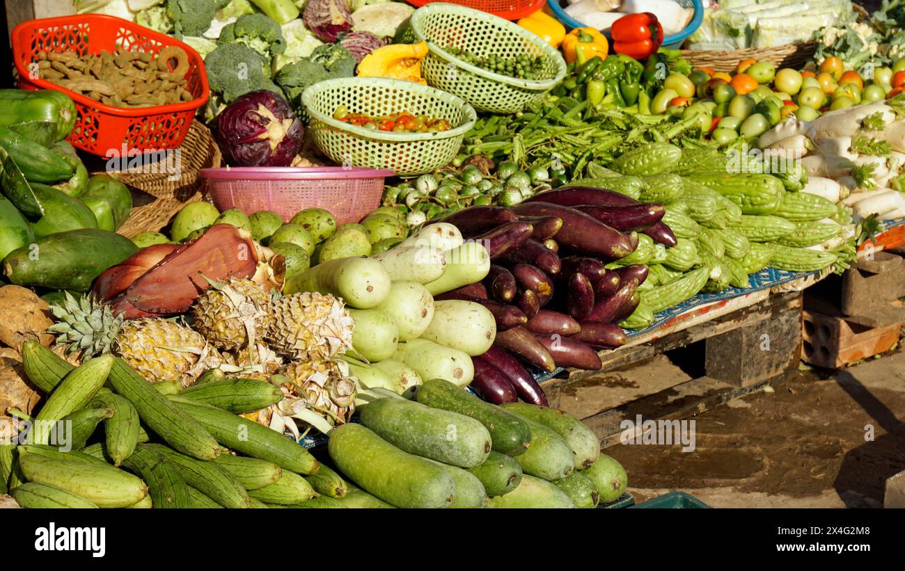 fresh vegetables from a market in siem reap in cambodia Stock Photo - Alamy