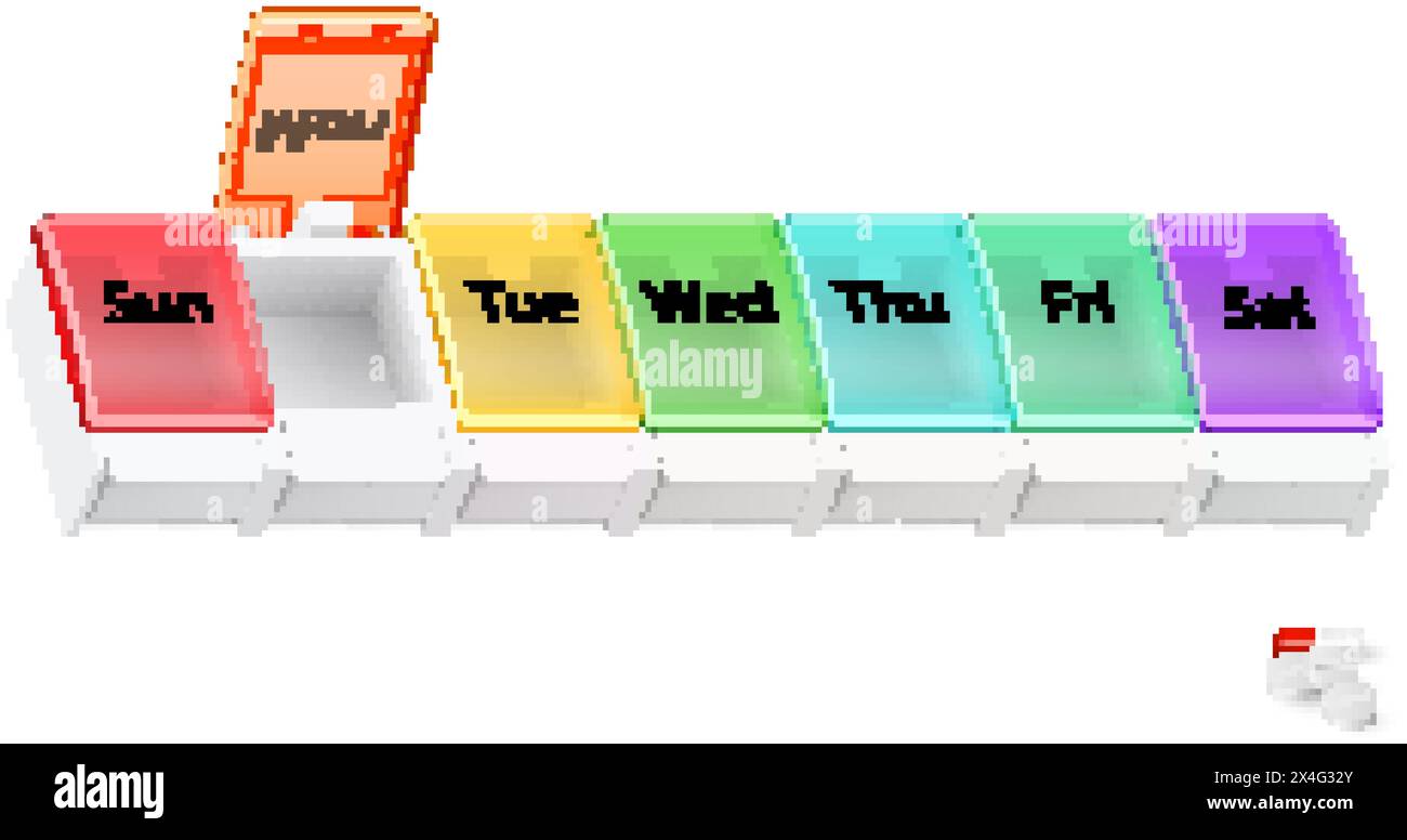 Illustration of Plastic Pharmacy Organizer for Pills for Each Day of ...