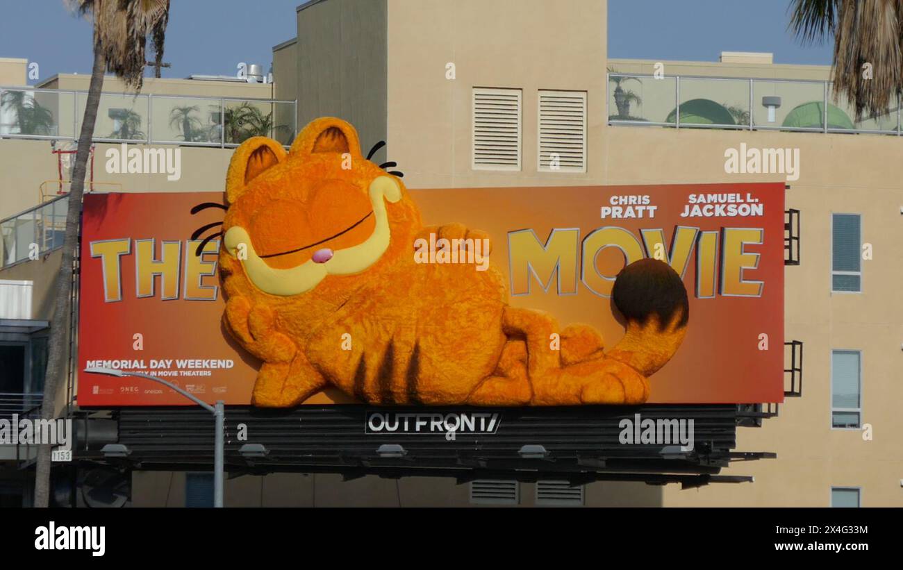 Los Angeles, California, USA 2nd May 2024 The Garfield Movie Billboard ...