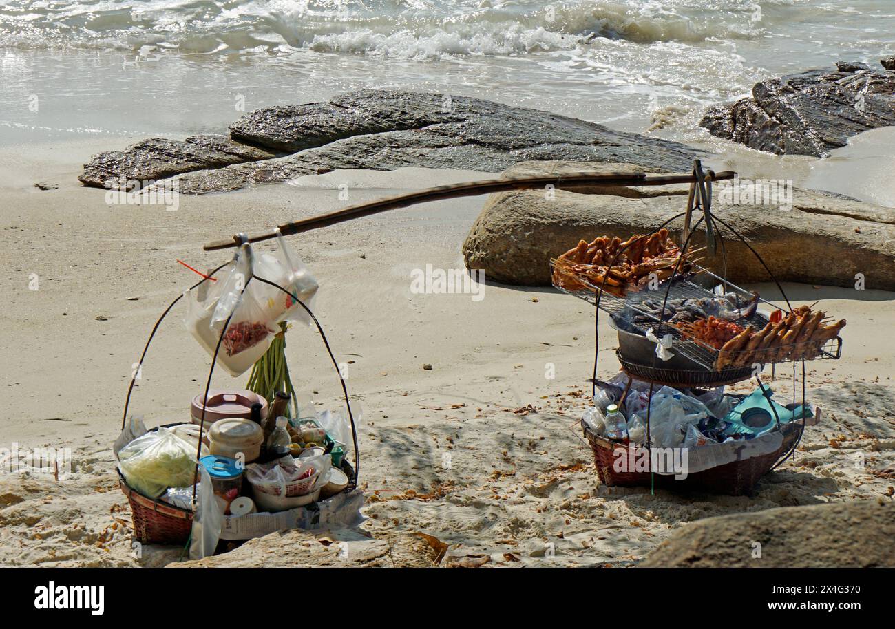 moblie food stall at a beach on koh samet island in thailand Stock ...