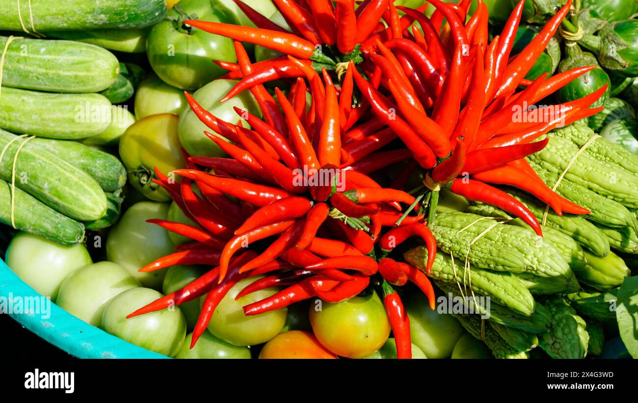 fresh vegetables from food market in phnom penh in cambodia Stock Photo ...