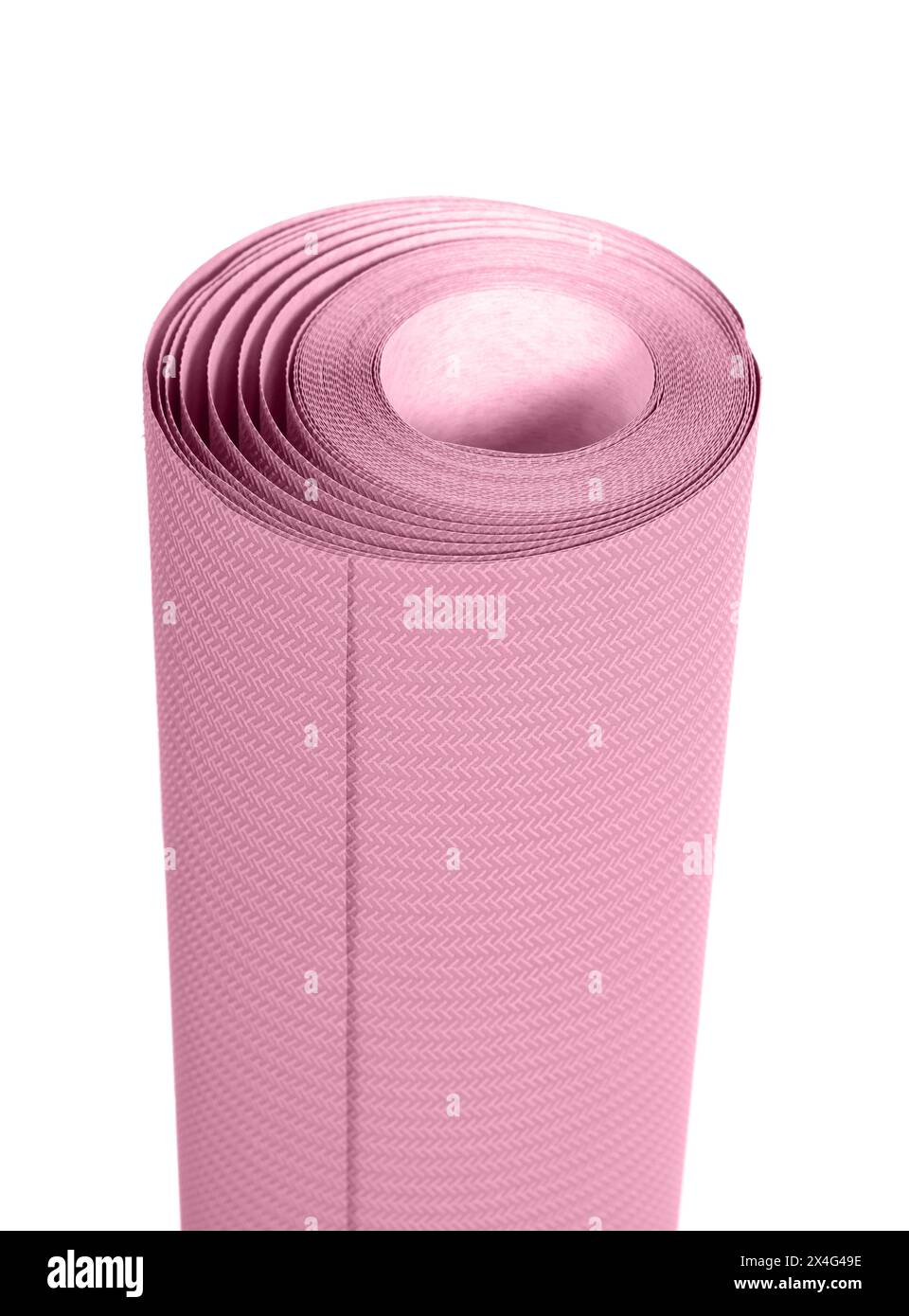 One pink wallpaper roll isolated on white Stock Photo - Alamy