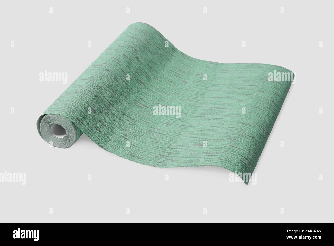 One green wallpaper roll isolated on white Stock Photo - Alamy