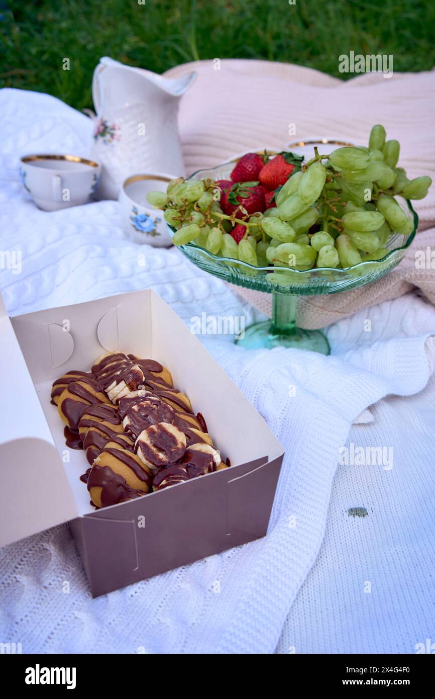 Honey on picnic tablecloth hi-res stock photography and images - Alamy