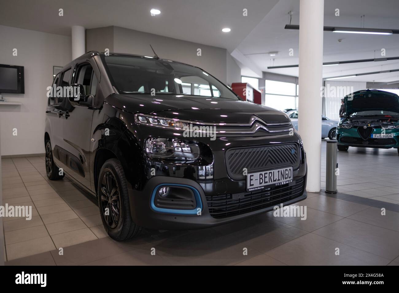 new black Citroen E-Berlingo stylish and spacious electric van, French ...