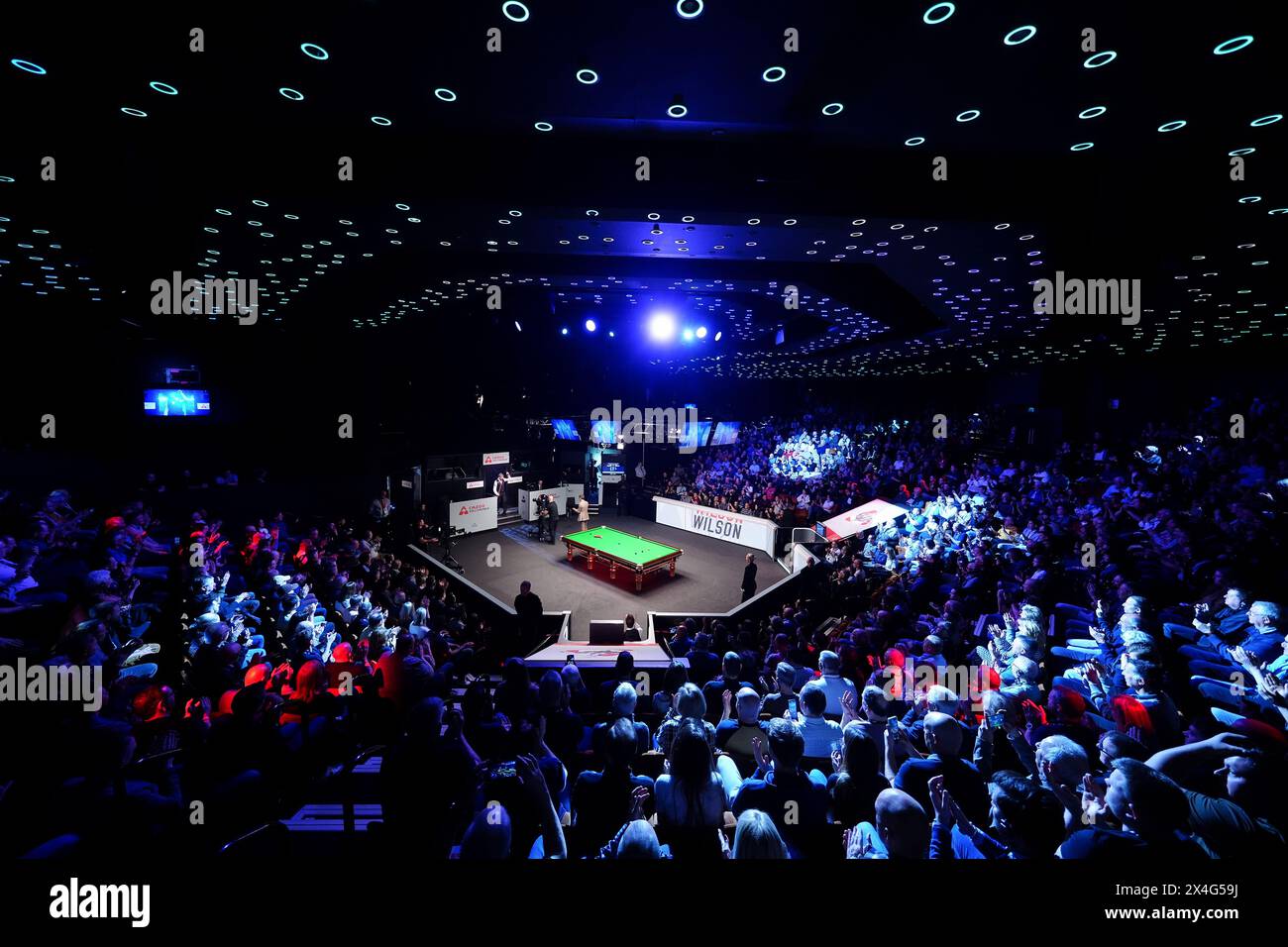 A general view inside the Crucible Theatre, Sheffield ahead of play on ...