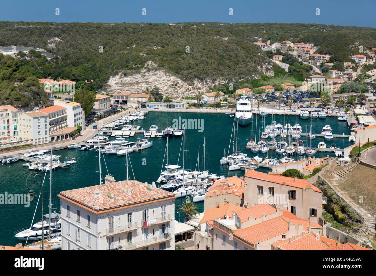 Bonifacio, Corse-du-Sud, Corsica, France. High angle view from the ...