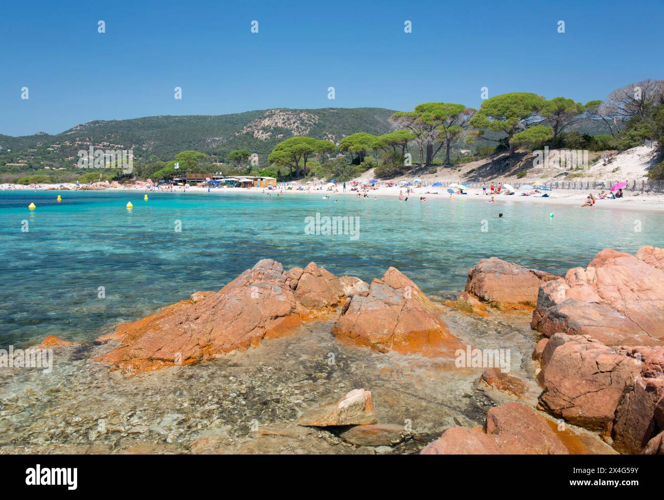 Porto-Vecchio, Corse-du-Sud, Corsica, France. View from rocky headland ...