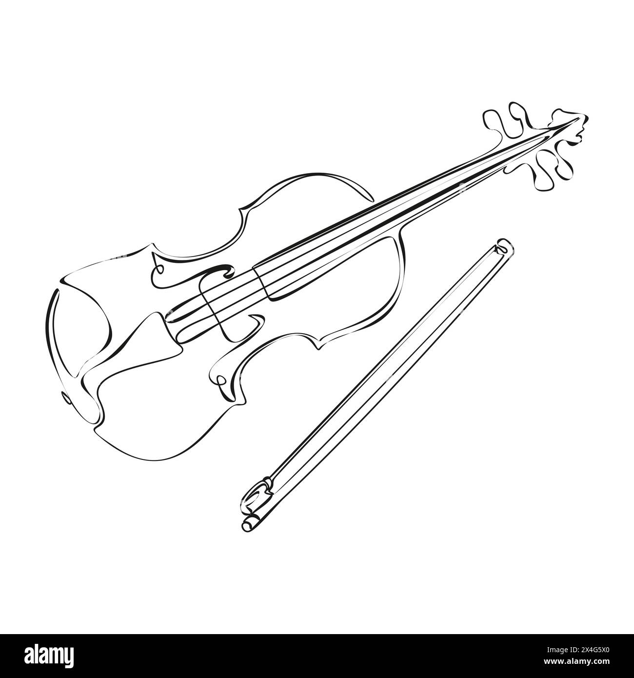 Hand drawn classical violin bow hi-res stock photography and images - Alamy