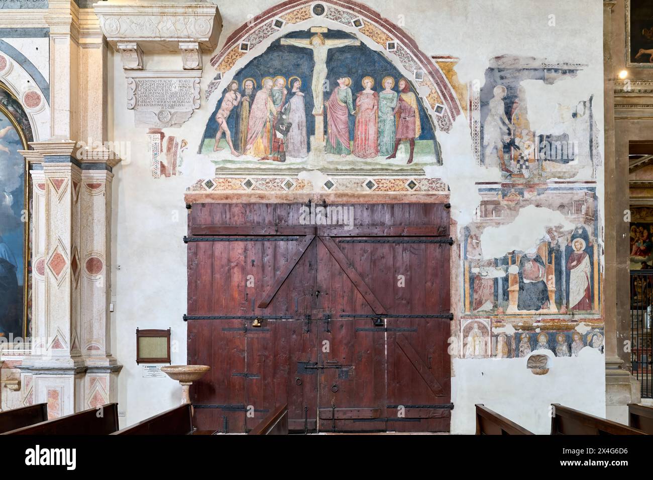Verona Veneto Italy. Frescoes in San Fermo Maggiore Church Stock Photo ...