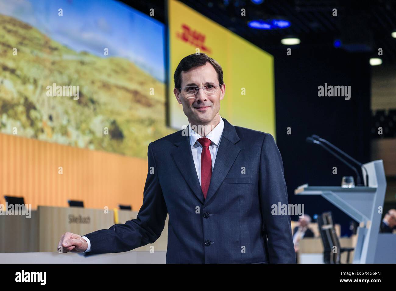 Bonn, Germany. 03rd May, 2024. Tobias Meyer, CEO of Deutsche Post DHL ...