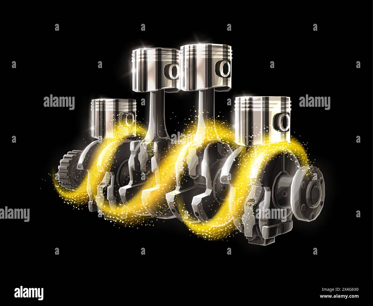 Engine pistons and oil. Car part, Motorbike drive, Lubricant motorcycle ...