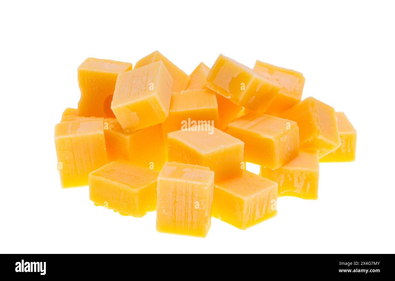 cheese squares isolated on white background Stock Photo - Alamy