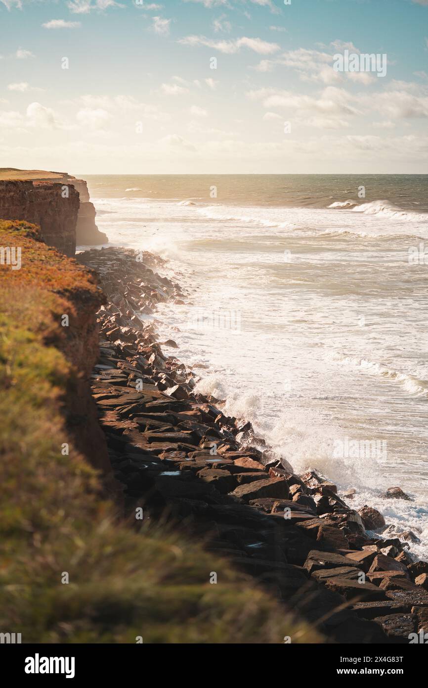 Sunset on cliffs on the coast of Argentina, Chapadmalal beaches Stock ...