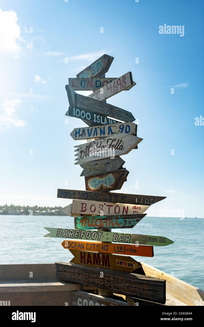 Directional Signs Wooden Hand Painted Beach Town - Florida Keys Summer ...