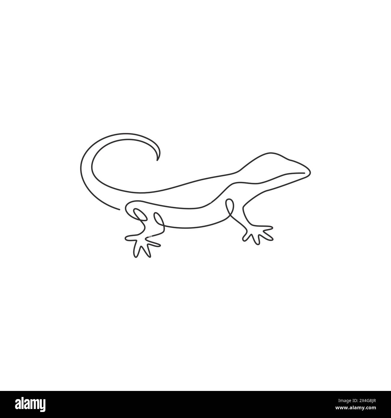 One continuous line drawing of exotic desert lizard for company logo ...