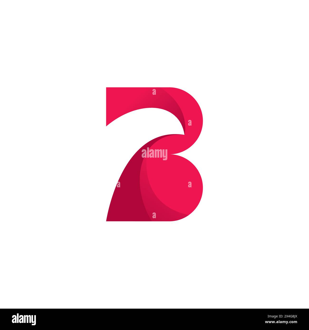 B Abstract Logo Design With Pink Color. Letter B Icon Stock Vector ...