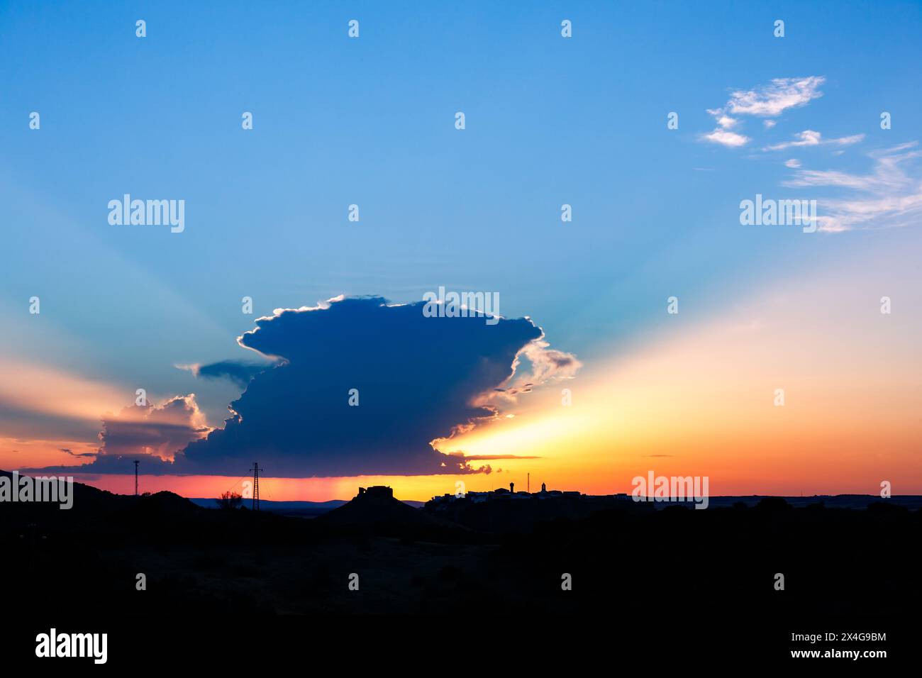 Alhambra Castle under the clouds at sunset Stock Photo - Alamy
