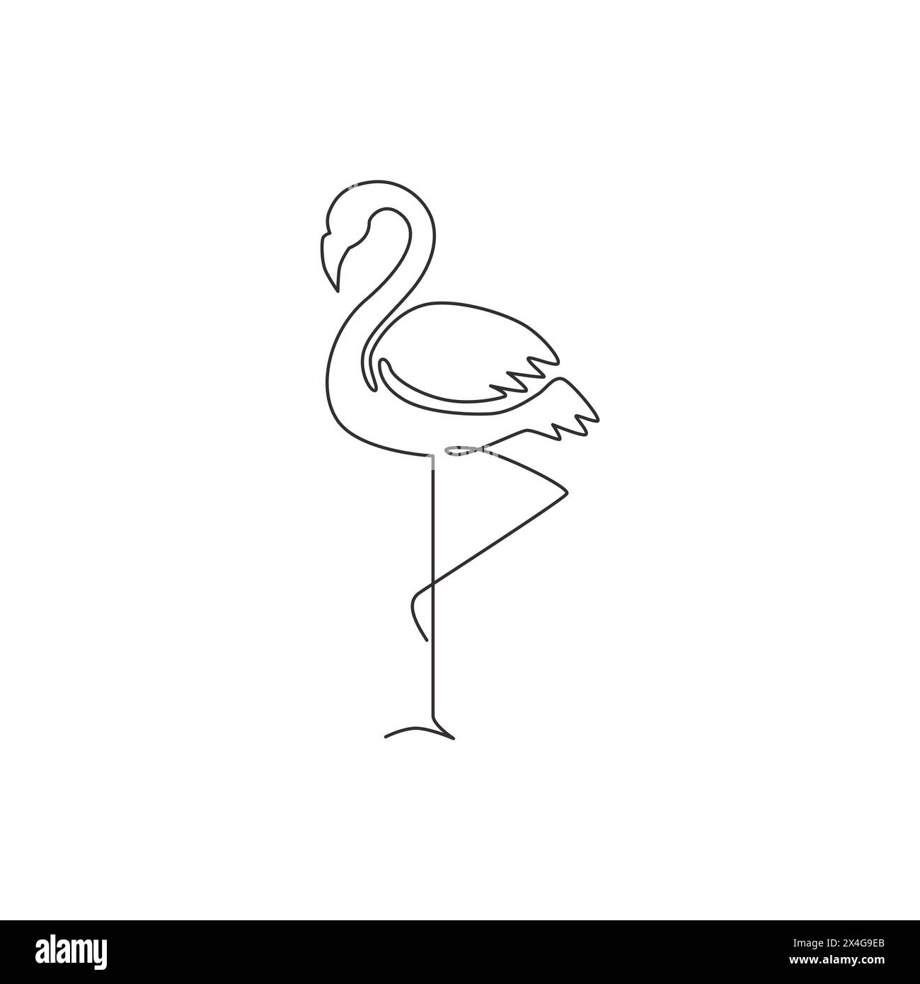 One single line drawing of beauty exotic flamingo for company business ...