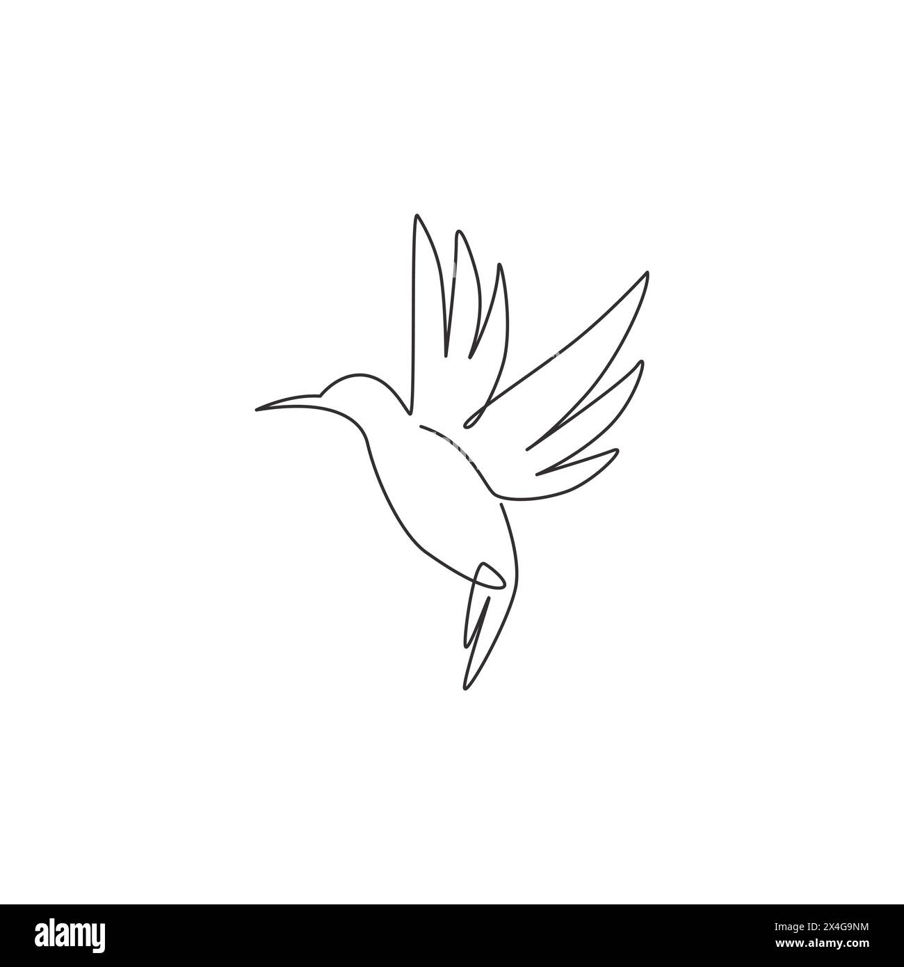 One continuous line drawing of cute hummingbird for company business ...