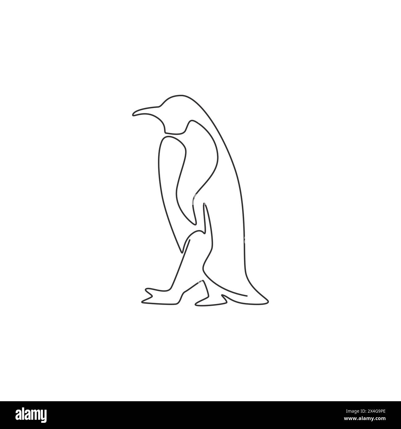 One continuous line drawing of funny penguin for kids toy company logo ...