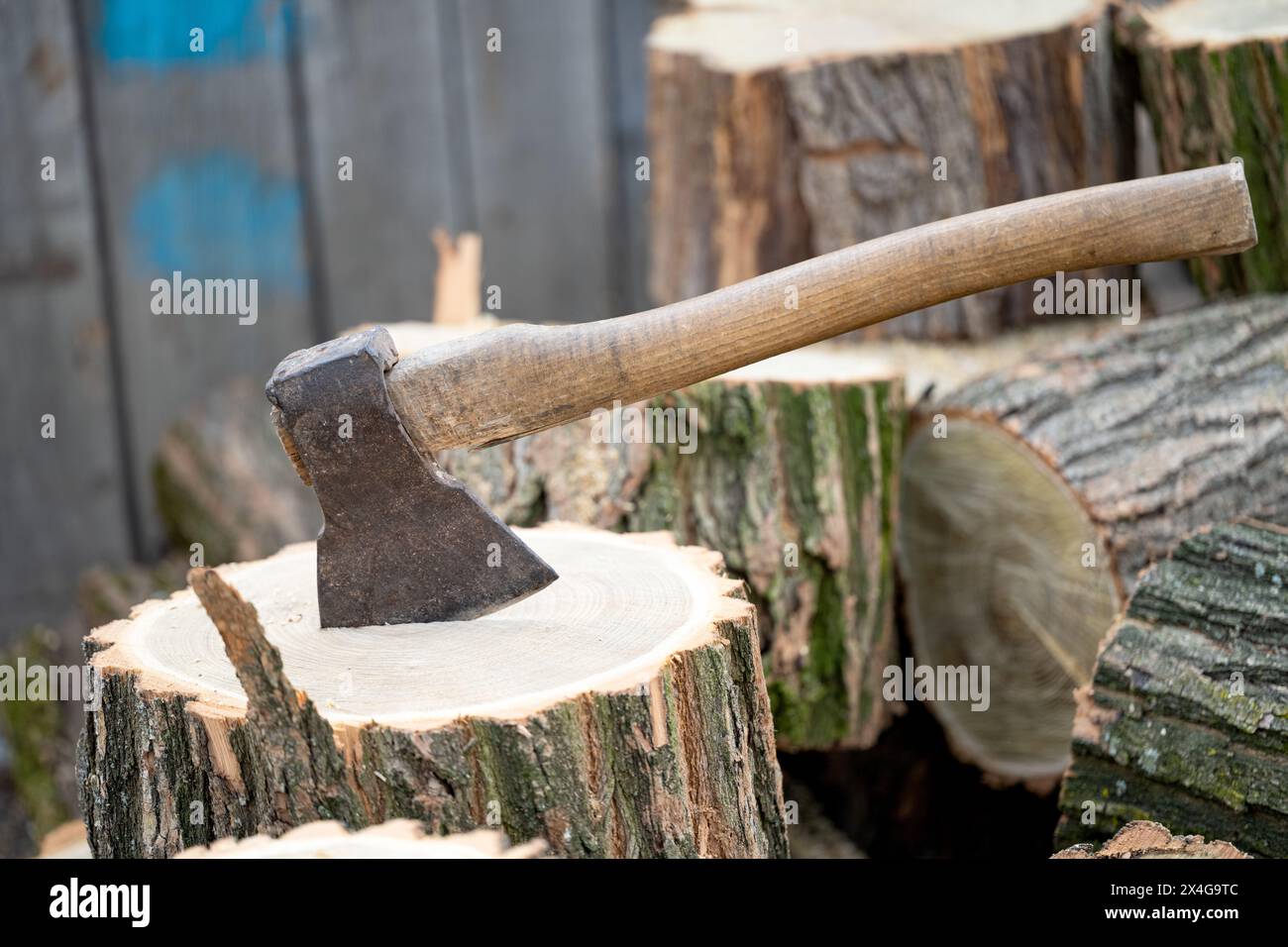 Chopping wood ax close up hi-res stock photography and images - Alamy