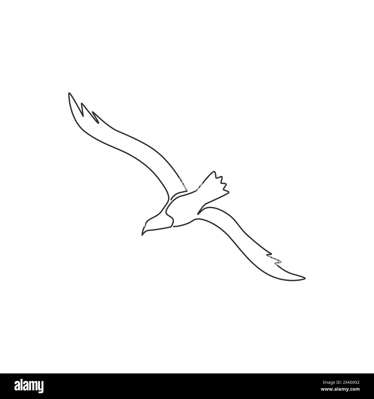 One continuous line drawing of beauty seagull for marine company logo ...