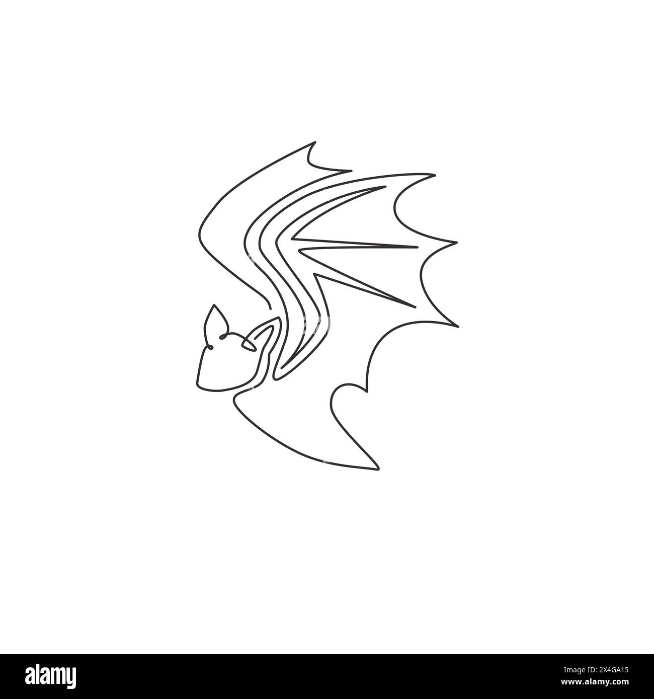 One single line drawing of wild bat for company business logo identity ...