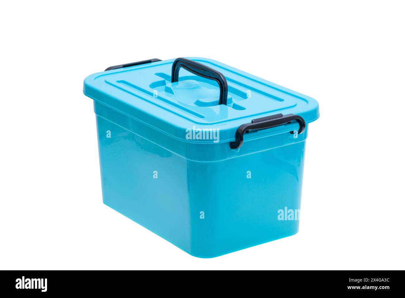 plastic box with handle isolated on white background Stock Photo - Alamy