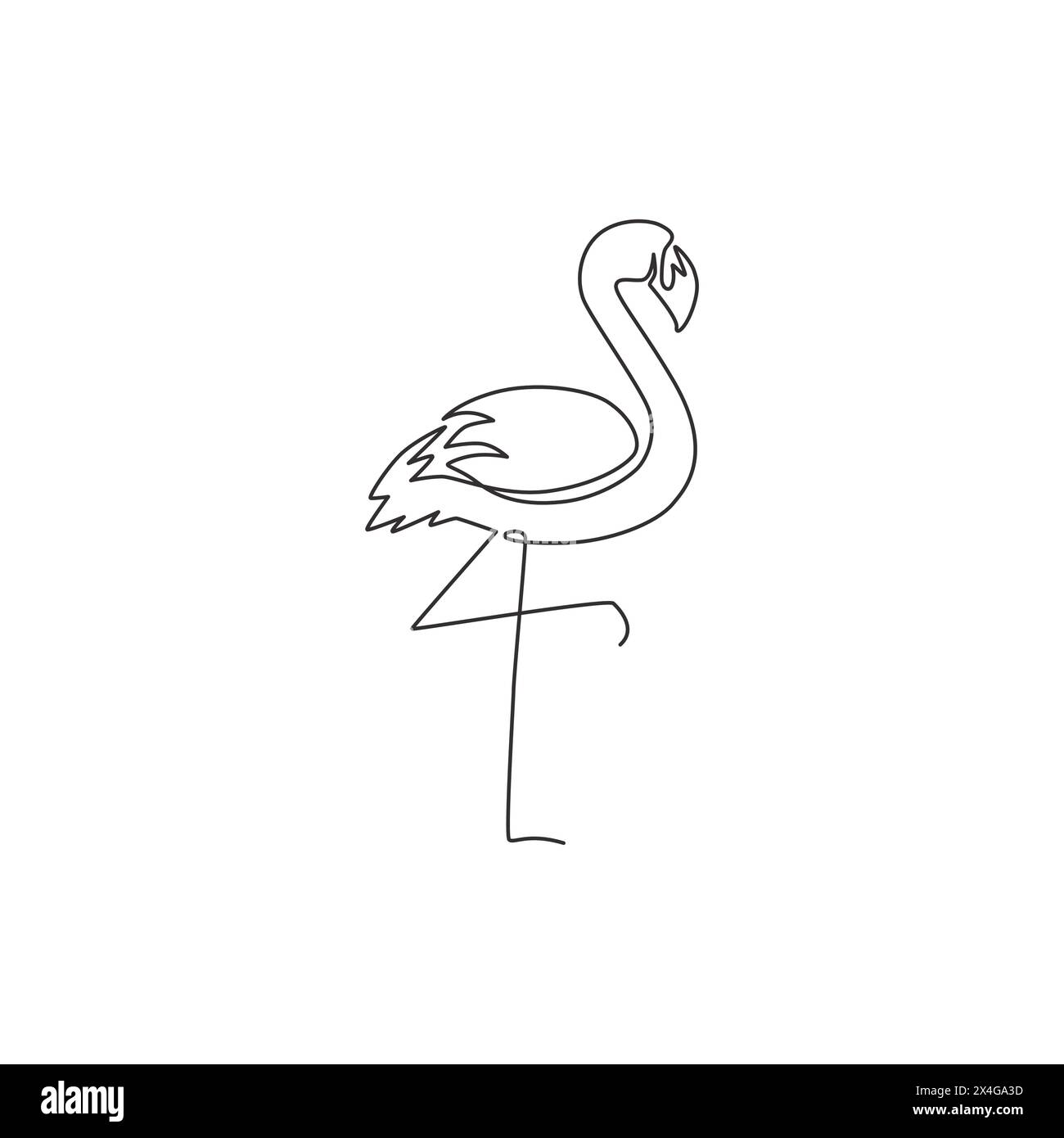 Single continuous line drawing of beautiful flamingo for national zoo ...