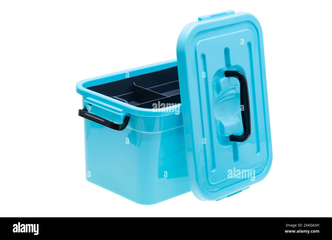 plastic box with handle isolated on white background Stock Photo - Alamy