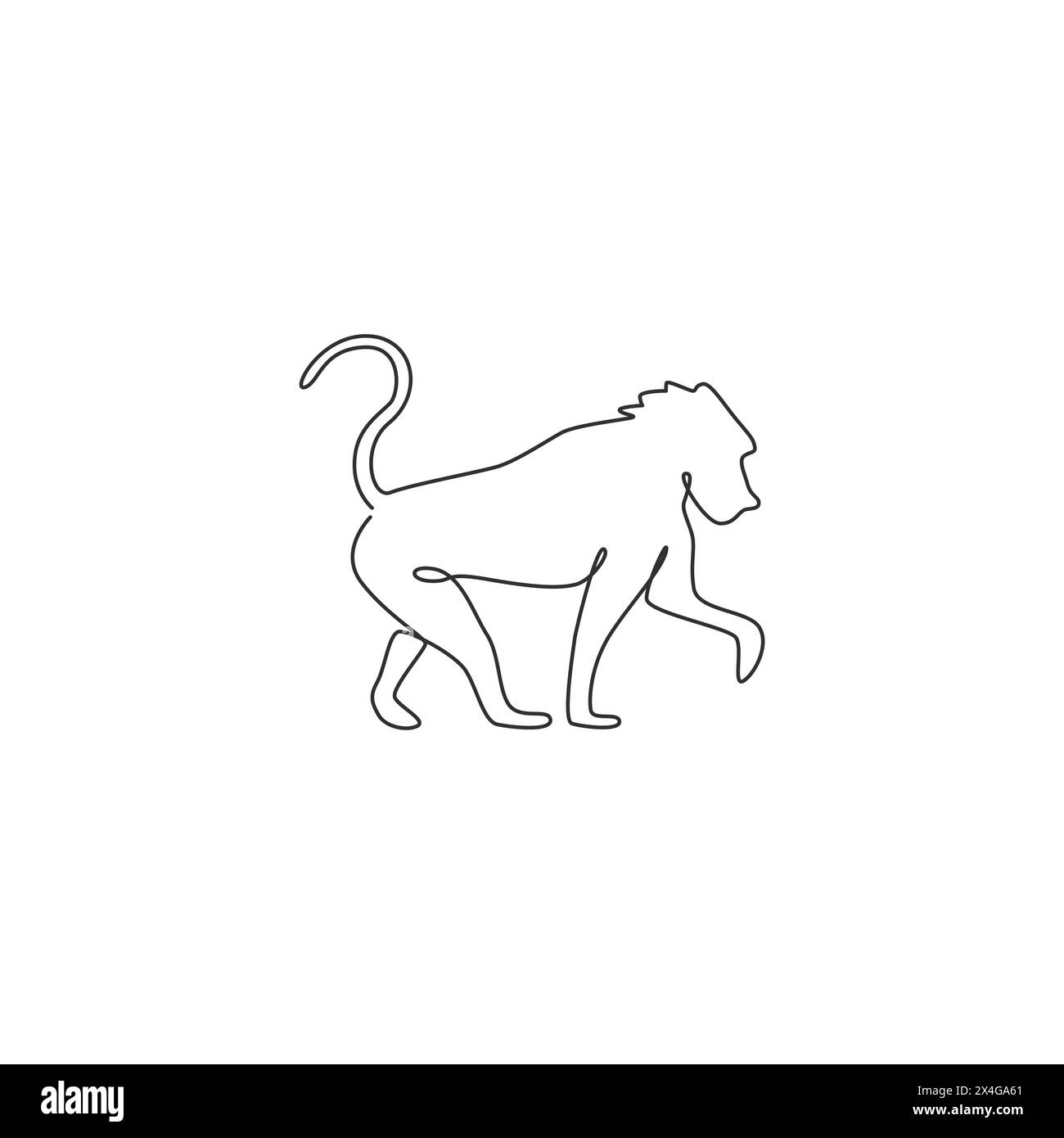 One single line drawing of baboon for company business logo identity ...